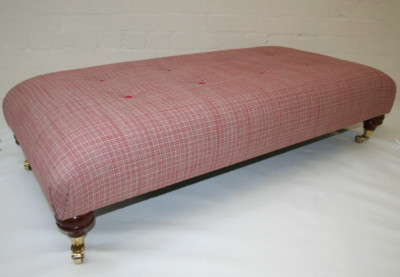 CUSTOM FOOTSTOOL BED END STOOL WINDOW - ELODIE - CRANBERRY CHECK ...