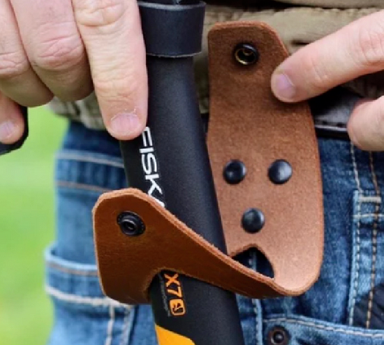Men waist holster tool axe chopper hammer belt loop hold Cow Leather ...