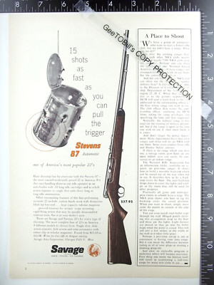 1957 Savage Model Stevens 87 automatic rifle vintage advertisement ...