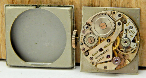 Vintage Lucerne Camy 17 jewel men's wrist watch movement w/ gemmed dial ...