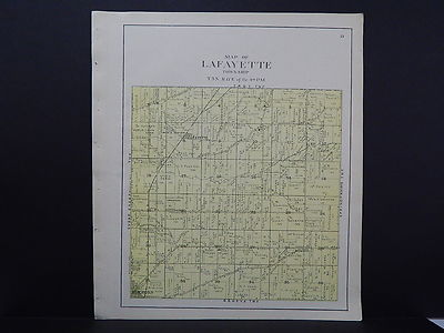 Wisconsin Walworth County Plat Map Lafayette Township 1921 K19#56 | eBay