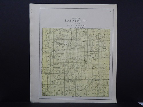 Wisconsin Walworth County Plat Map Lafayette Township 1921 K19#56 | eBay