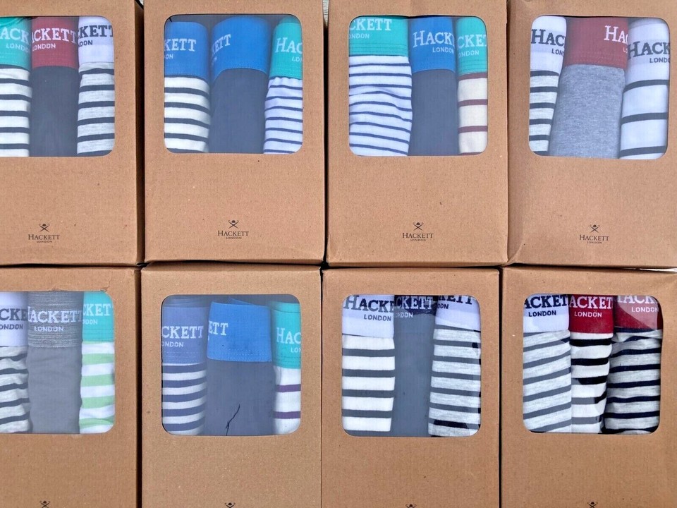 HACKETT Mens Boxer Shorts Trunks Cotton Underwear 3 Pack Random Mix ...