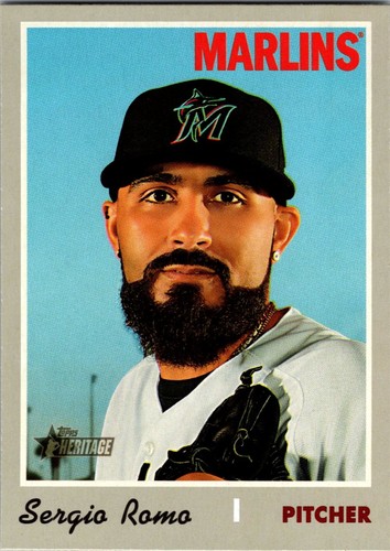 2019 Topps Heritage Sergio Romo #611 Miami Marlins | eBay