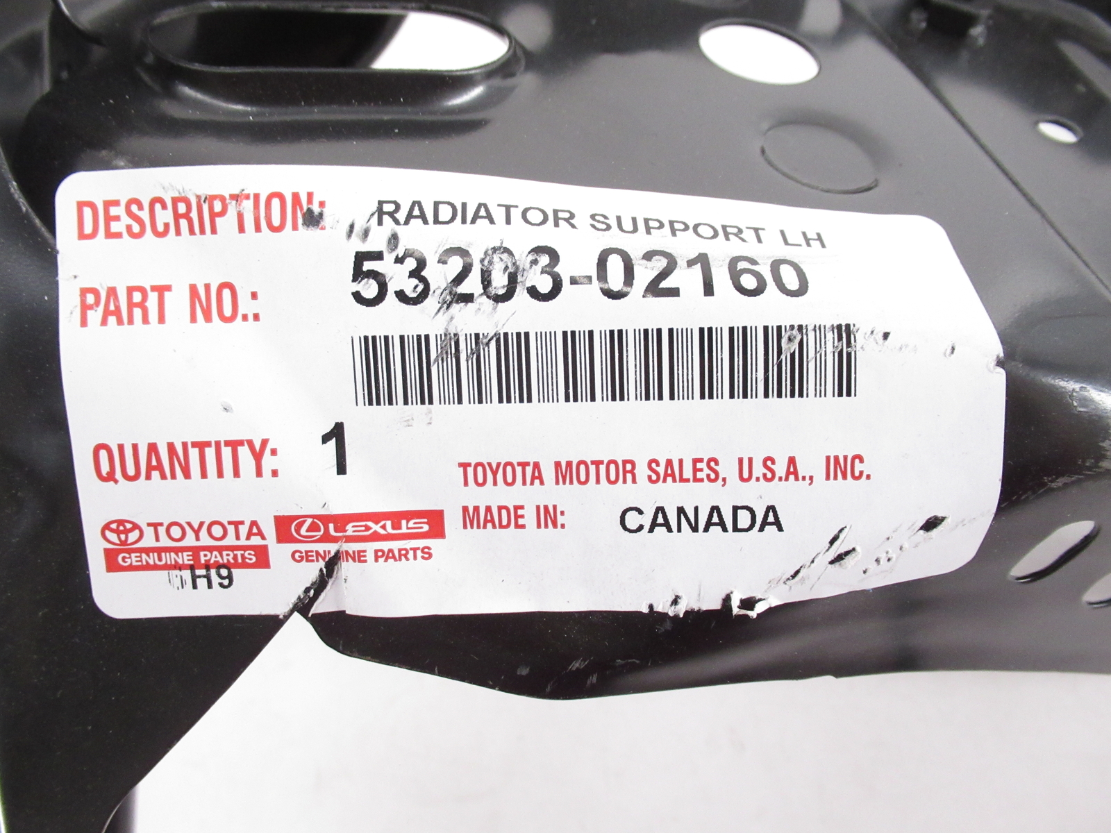 Genuine OEM Toyota 53203-02160 Driver Side Radiator Support 2014-2019 ...