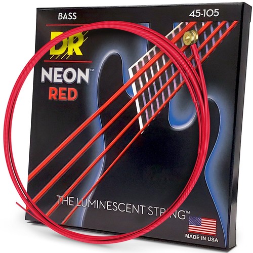 DR Handmade Strings DR Hi-Def Neon Red Medium Bass Guitar Strings (NRB ...