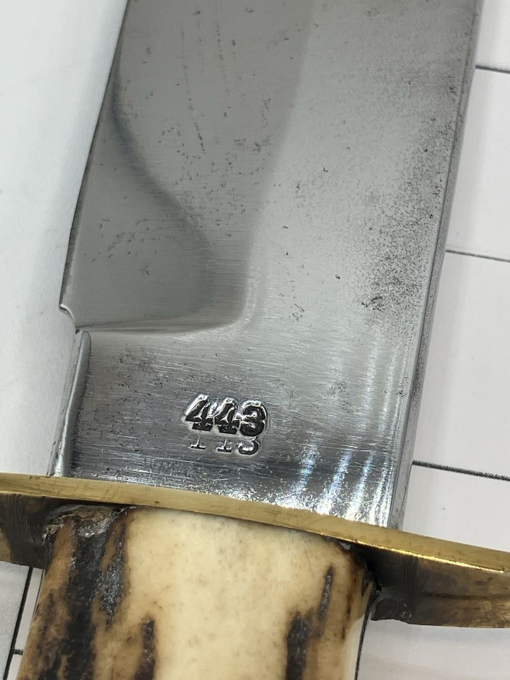 Vintage Edge Brand Solingen Bowie Knife 443 Stag Handle See Pics Error ...