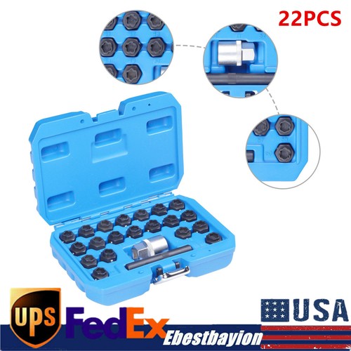 22pc Wheel Locking Lug Nut Master Key Set Lock Removal Tool For BMW ...