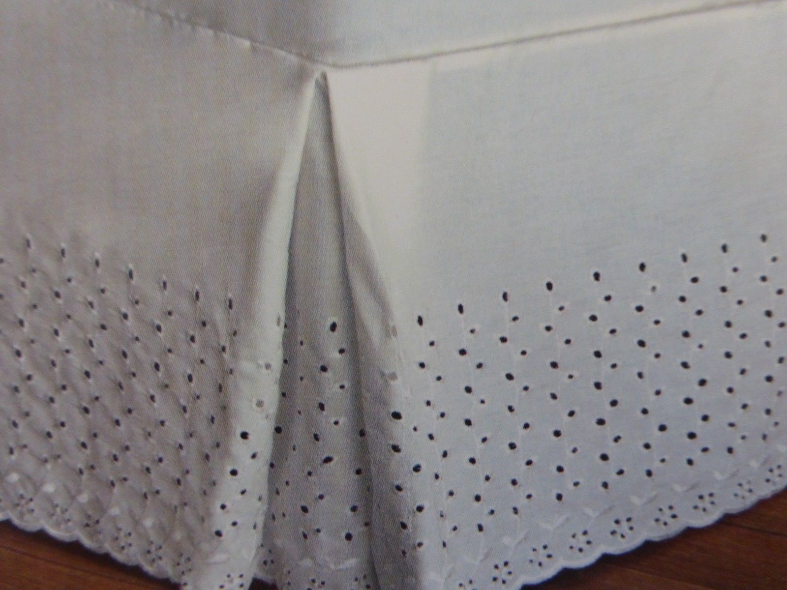 Curtains of Character By UNITED VIENNA Embroidery Eyelet Twin Bedskirt ...