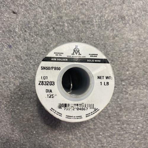 AIM 1lb Spool of Wire Solder Flux, SN50/PB50, .125" Diameter | eBay
