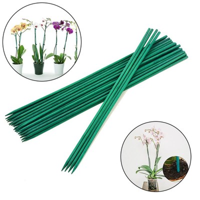 10pcs 40cm Flower Sticks Wooden Bamboo Green Sticks Plant Support Stick ...