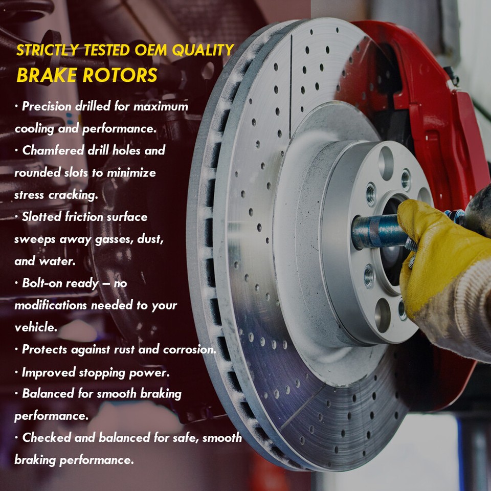 2013 2014 2015 2016 -2020 Ford Fusion Front Brake Disc Rotors + Ceramic ...