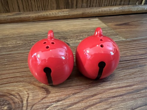 Christmas jingle bells salt and pepper shaker Small Red | eBay