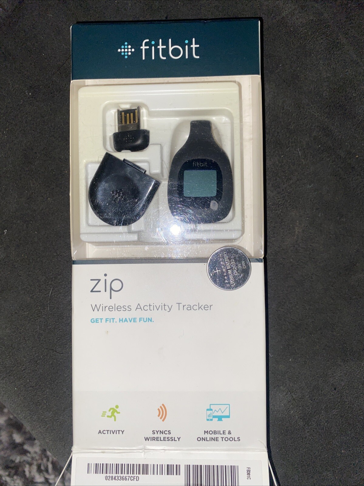 Fitbit Zip Activity Tracker Pedometer NEW In Box (open) Black +battery ...
