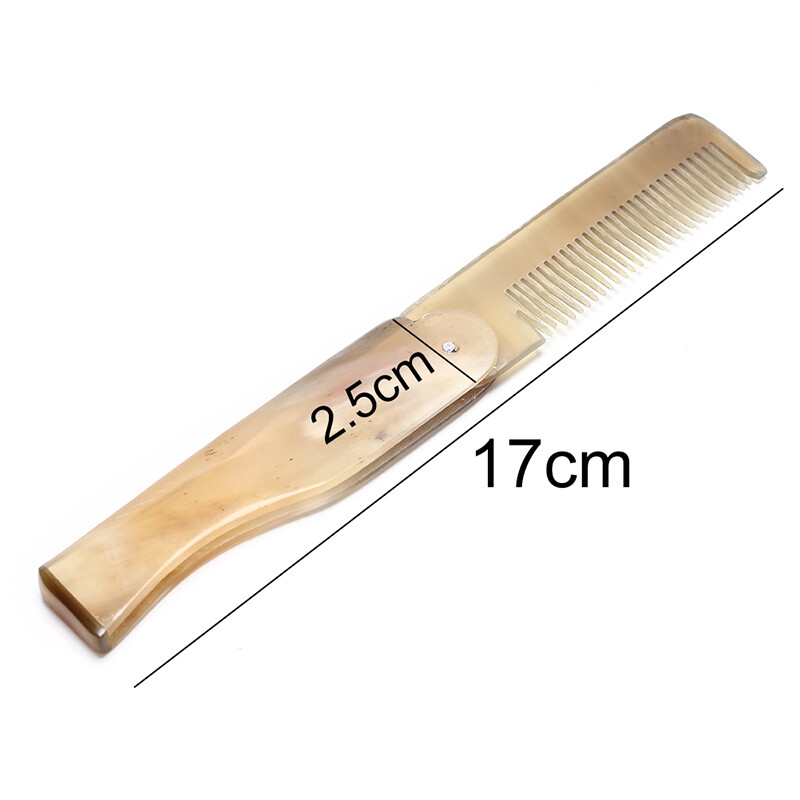 Women Ox Horn Fine Tooth Pocket Folding Comb All Hair Types Beard ...