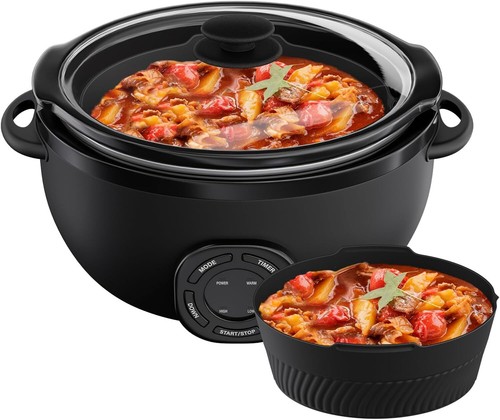 7 Quart Slow Cooker, Electric Slow Cooker Oval with Nonstick Removable ...