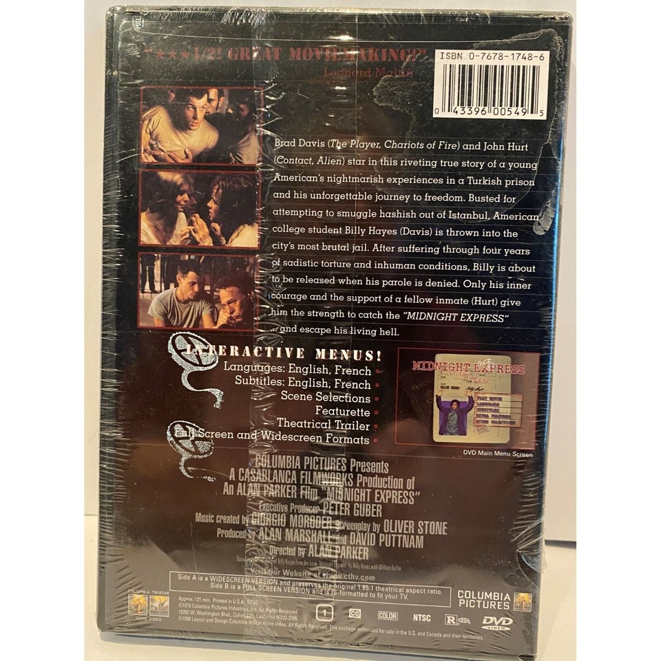 Midnight Express 20th Anniversary, NEW Sealed DVD, Turkey Crime Drugs ...
