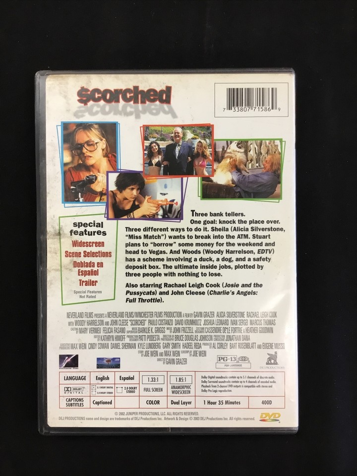 Scorched - DVD - 2003 Alicia Silverstone Rachael Leigh Cook Woody ...