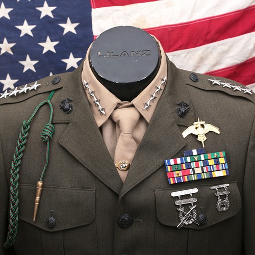 1 PAIR silver US ARMY OFFICER 4 STAR GENERAL RANK PIN METAL BADGE ...