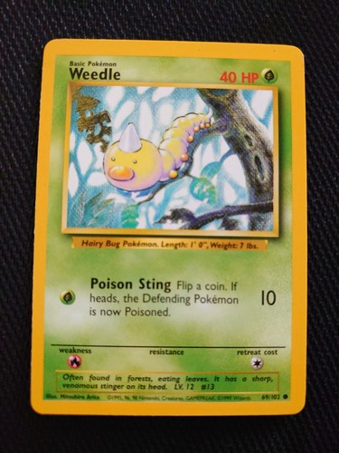 Pokémon TCG Weedle Base Set 69/102 Regular Unlimited Common | eBay