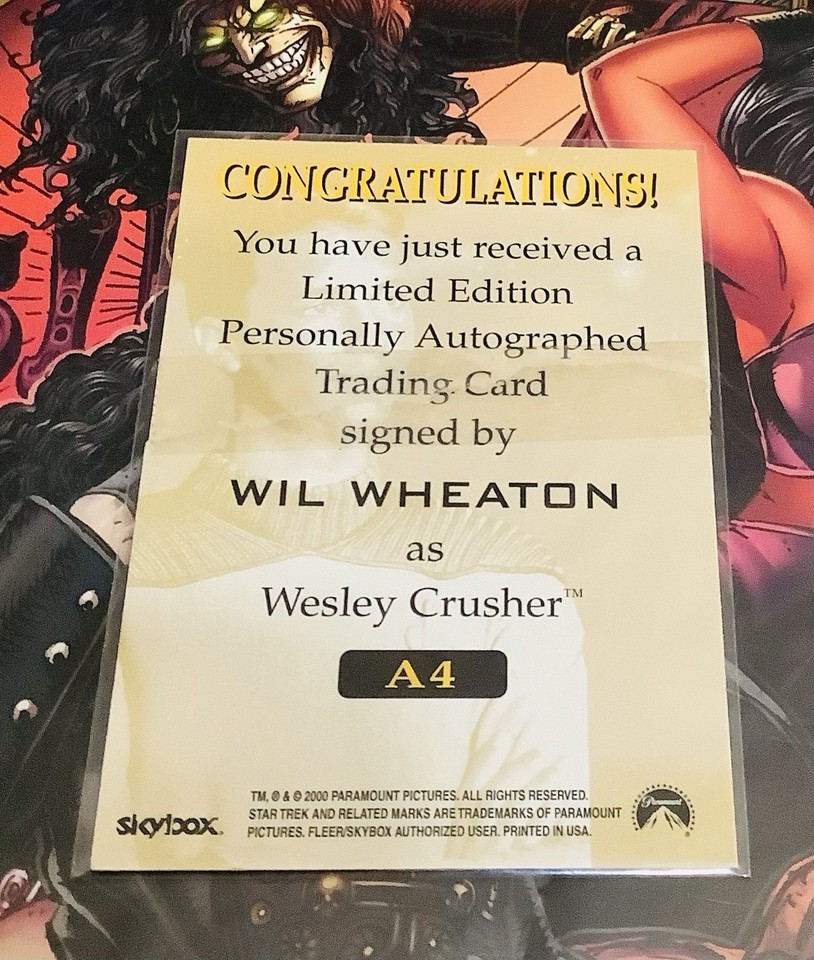 Skybox Star Trek Next Generation Profiles Wil Wheaton Rare AUTOGRAPH ...