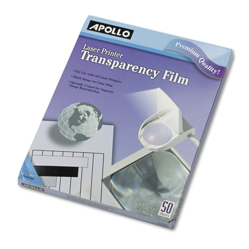 Apollo Laser Jet Printer and Copier Transparency Film, 50 Sheets ...