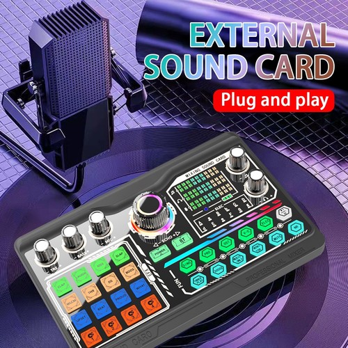Live Sound Card External Voice Changer Audio Mixer for Live Streaming ...