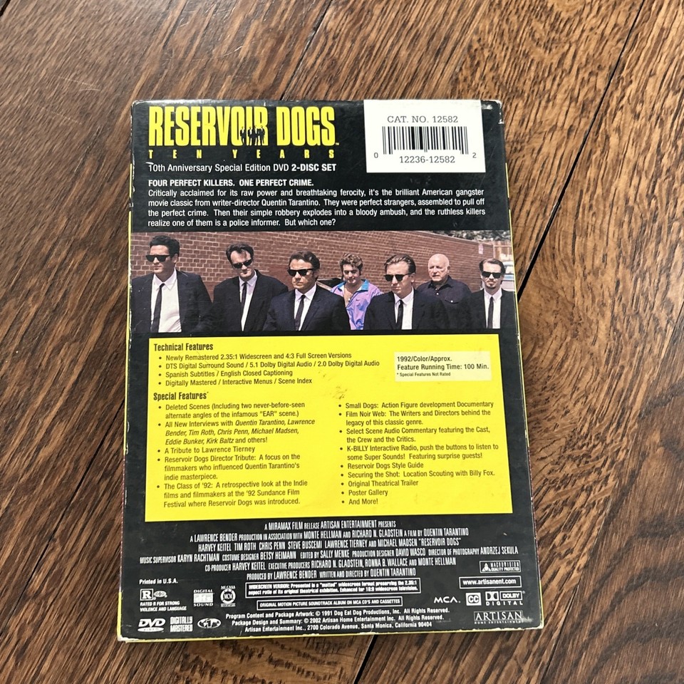 Reservoir Dogs (DVD, 2003, 2-Disc Set, 10th Anniversary Edition)-See ...