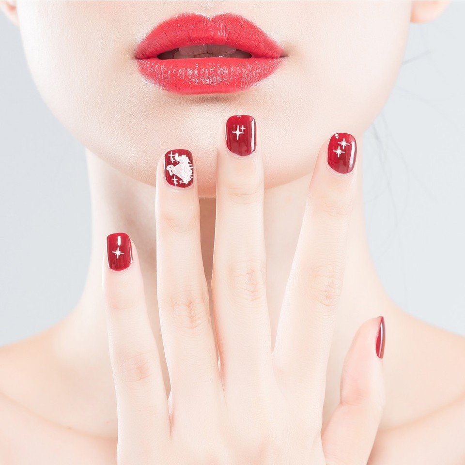 12 Sheets Art Nail Stickers: Nail Art Wearing Jewelry Charms - Multi ...