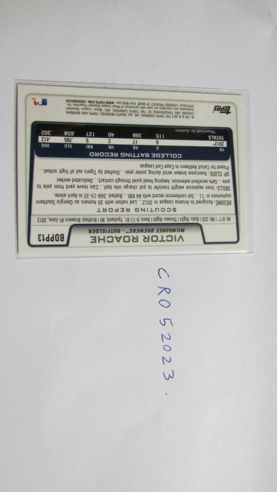 2013 Bowman Chrome Victor Roache signed Baseball Card | eBay
