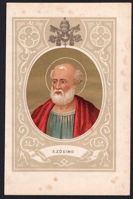 Holy card lamina antique del Papa San Zosimo santino image pieuse ...