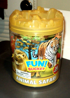 FUN BUCKET Animal Safari: BRAND NEW: 38 Pieces: Easy Carry Handle: Age ...