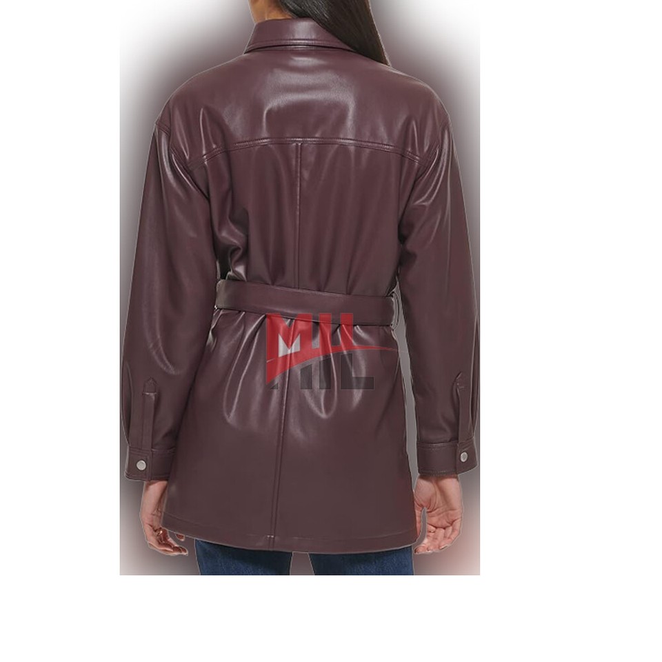 Handmade Women Dark Brown Genuine Leather Jacket, Button With Pocket ...