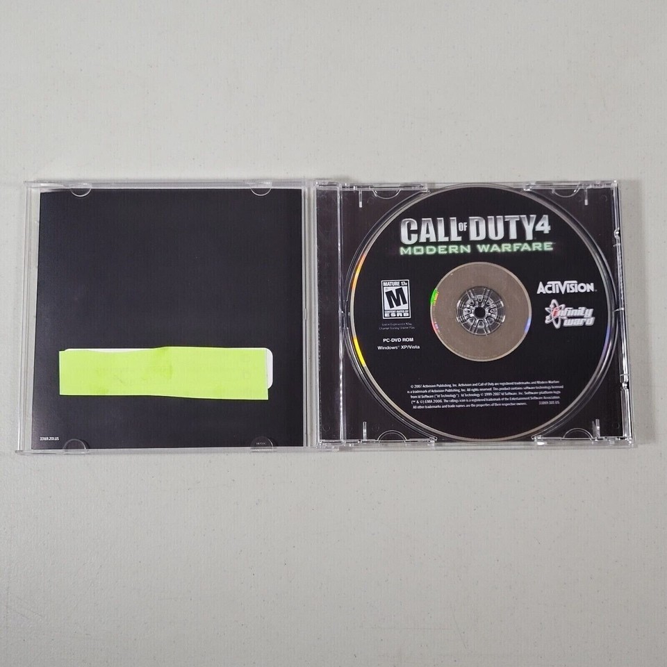 Call Of Duty 4: Modern Warfare COD 4 PC DVD-ROM Windows XP/Vista 2007 ...