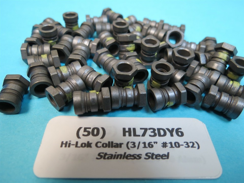 (50) HL73DY6 Stainless Steel Collars for 3/16” Hi-Lok Pins Aircraft ...