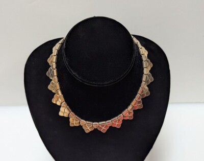 Vintage 1949 TRIFARI Gold Tone Mermaid Scale Necklace Alfred Philippe ...