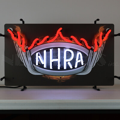 NHRA Neon sign Hand blown Glass Garage Lamp light Hot Rod Drag Racing ...