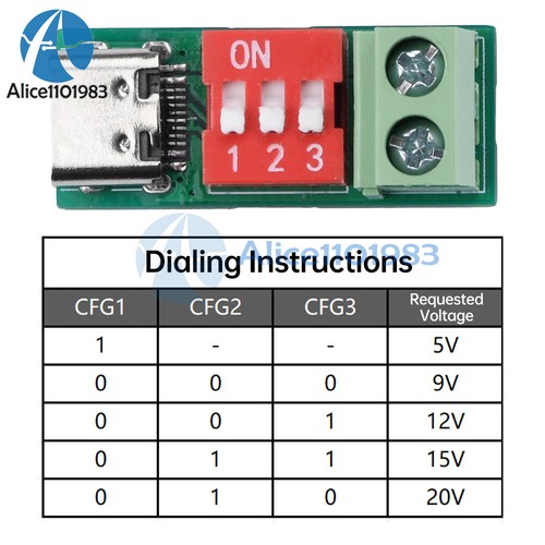 Type-C PD QC Trigger Adjustable Voltage Power Module Fast Charging ...