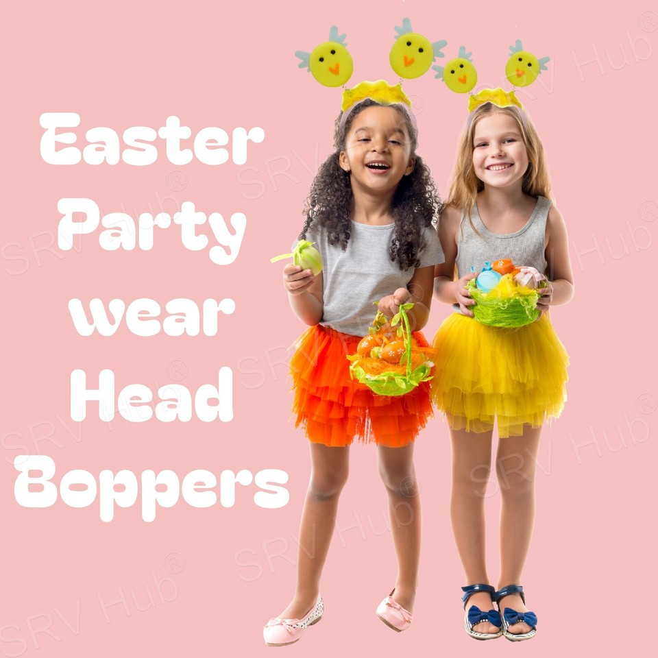 Universal Size Easter Chick and Rabbit Head Boppers With Fur Kids Party ...