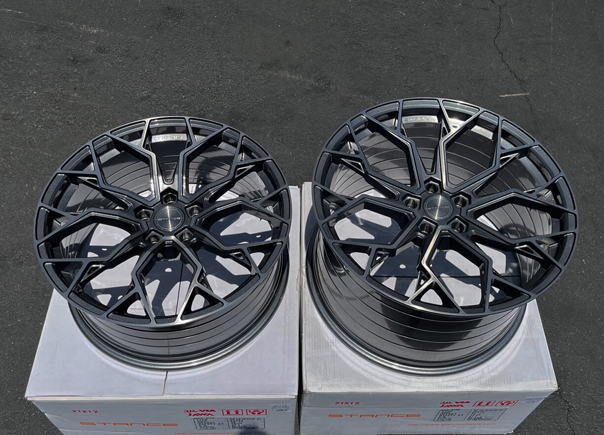 19" 20" Stance SF10 Wheels For Chevrolet Corvette C8 Gunmetal SF-10 ...