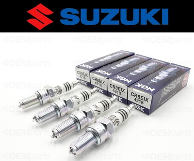 Set of (4) NGK CR8EIX Spark Plug Suzuki (See Fitment Chart) #09482 ...