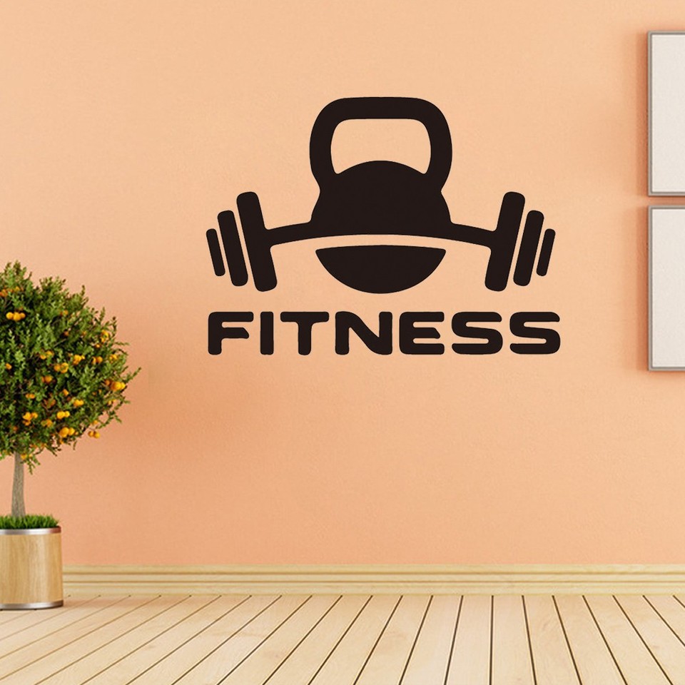 Fitness Wall Decal Workout Gym Vinyl Sticker Healthy Lifestyle Home ...