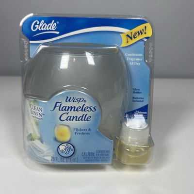 2007 GLADE Wisp Flameless Candle – Flickers & Freshens, Clean Linen ...