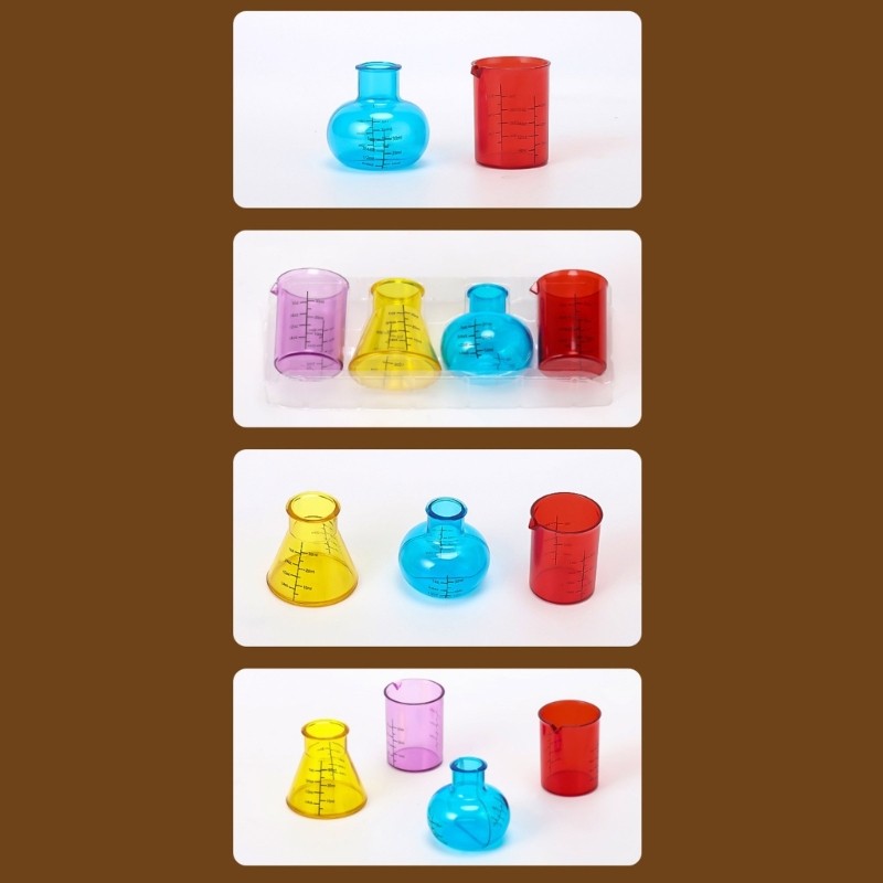 4Pcs ABS Measuring Cup with Scale Lab Graduated Beakers Liquid Measure ...