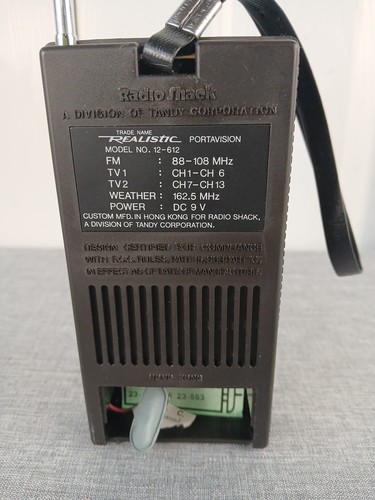Realistic Portavision FM/Weather/TV1/TV2 Portable Radio. Model 12-612 ...