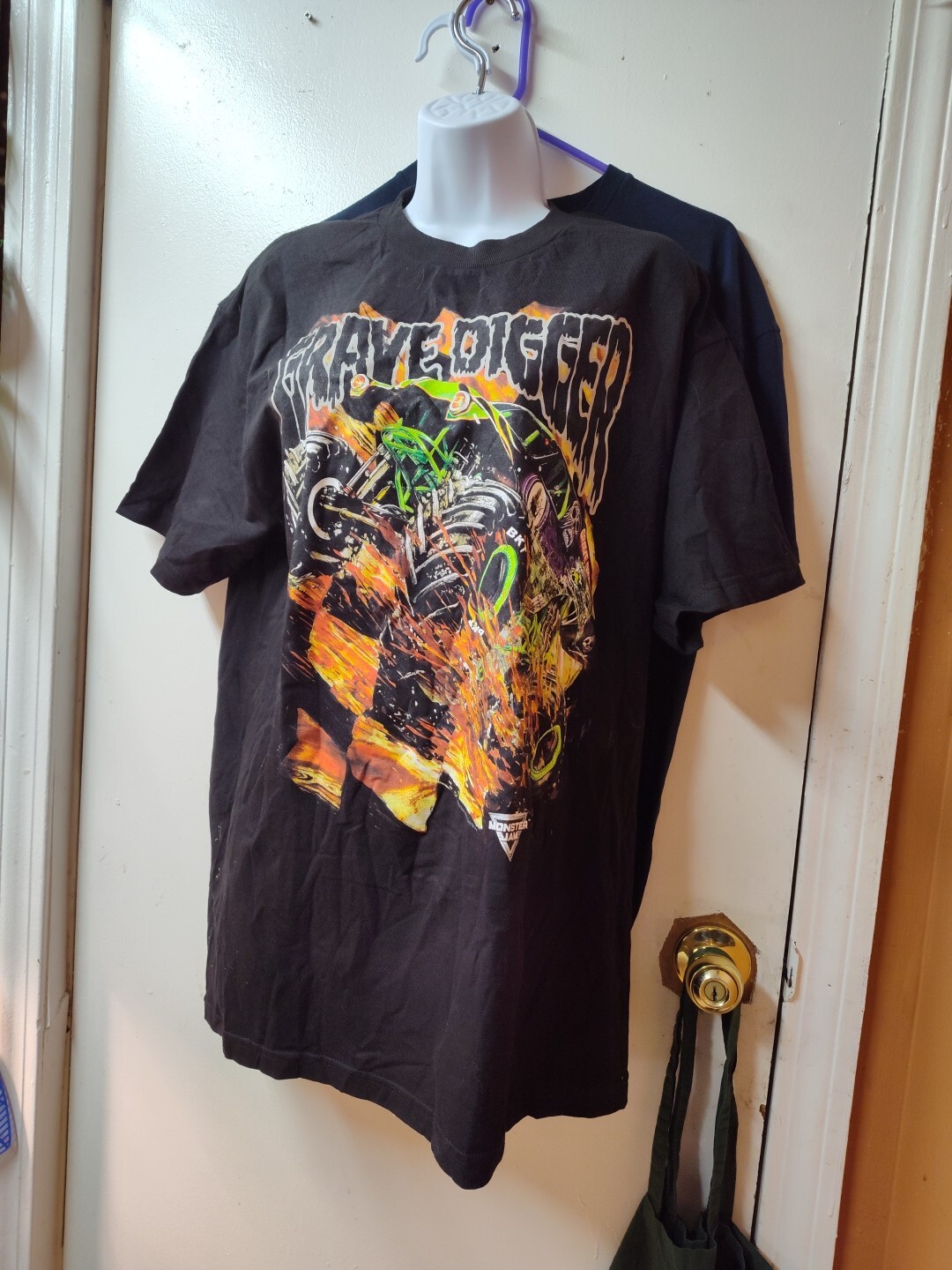Signed By Team Grave Digger Shirt .Lg Mens Black Monster Truck Racing ...