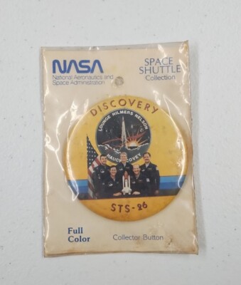 Vintage Discovery STS-26 Full Color Collector Button NASA Space Shuttle ...
