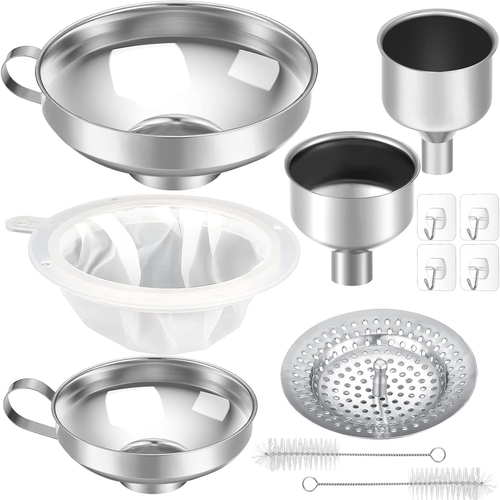 12 Pcs Metal Canning Funnels Set Wide Mouth Mason Jar Funnels for ...