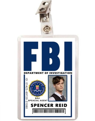 Criminal Minds Spencer Reid FBI ID Badge Cosplay Costume Name Tag ...