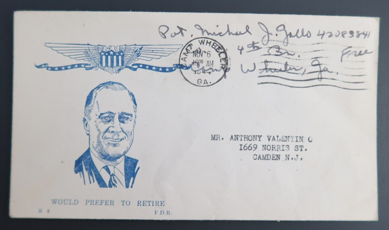 Would Prefer to Retire FDR World War II WW2 Envelope Patriotic Cover ...